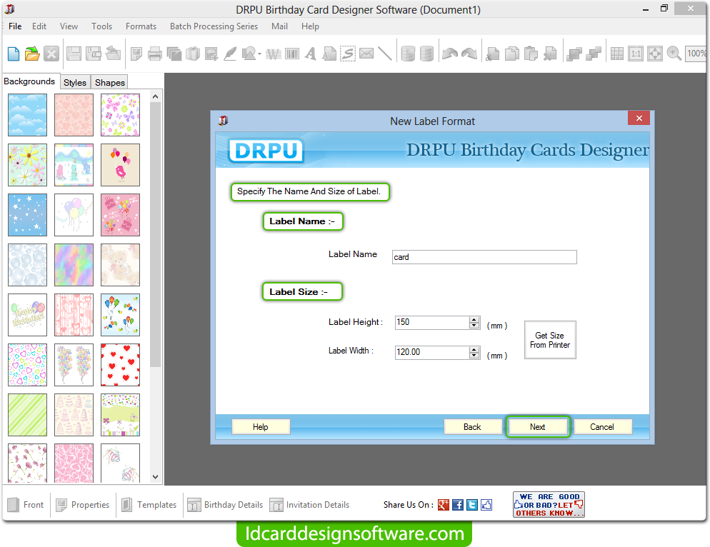 Birthday Card Design Software screenshots to create birthday card