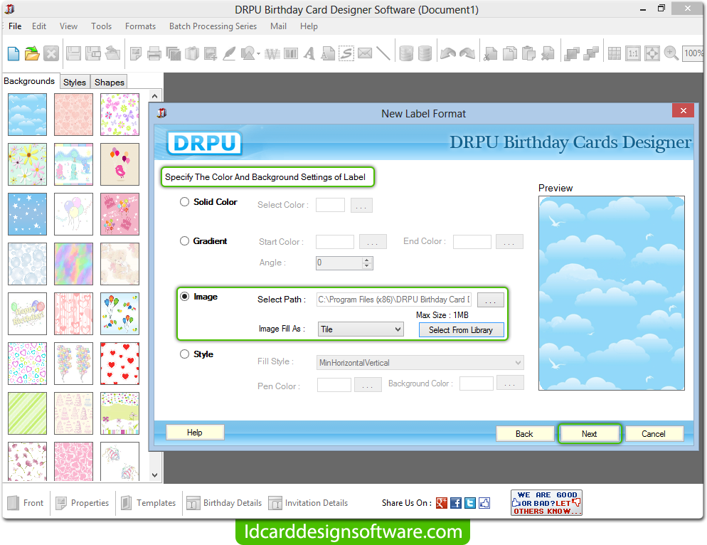 Birthday Card Design Software screenshots to create birthday card