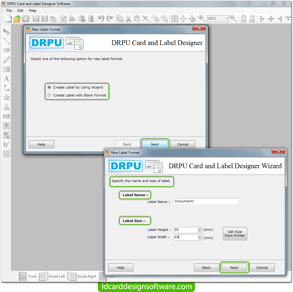 Card and Label Design Software screenshots – How to design tags labels