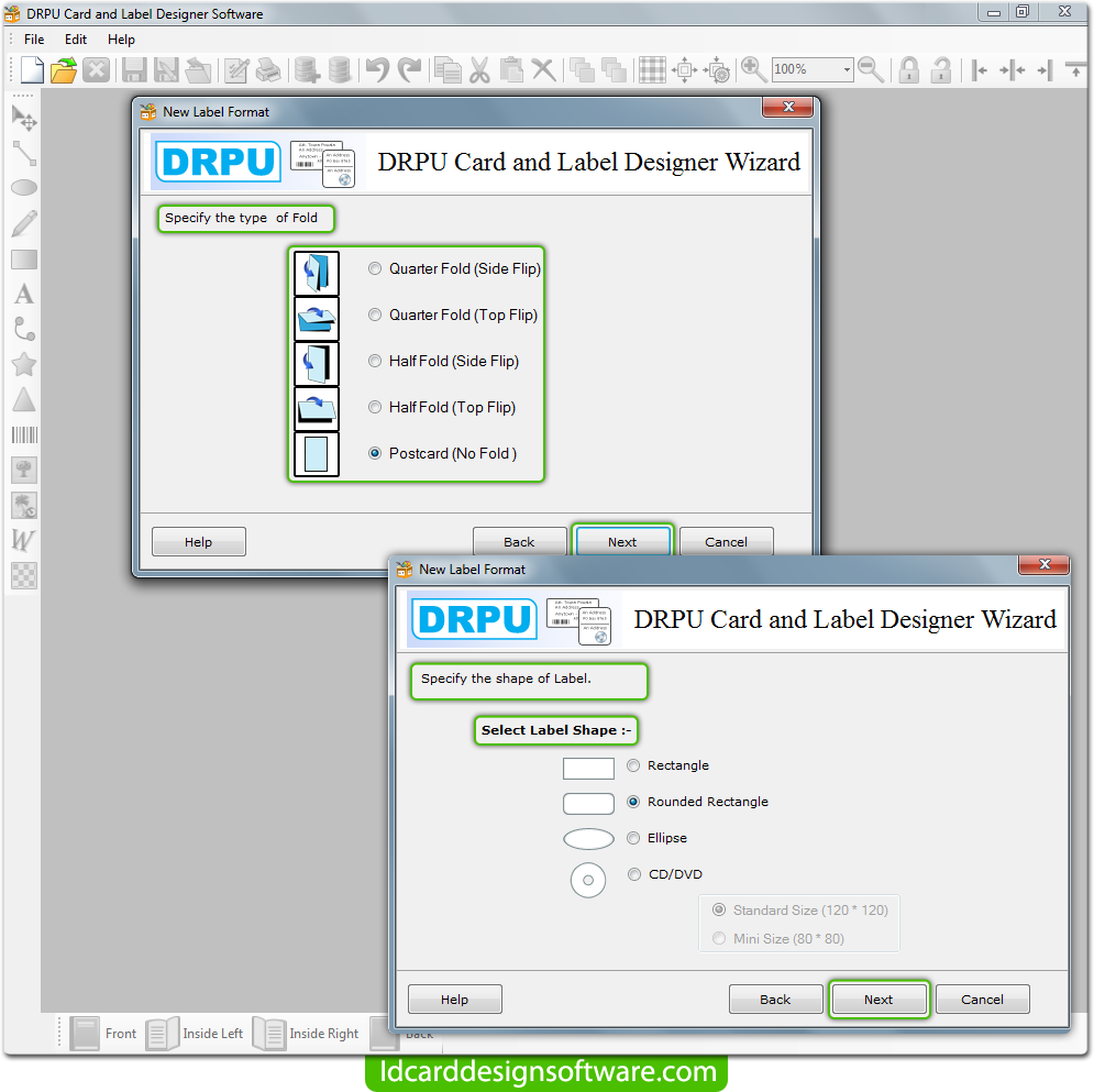 Card and Label Design Software screenshots – How to design tags labels