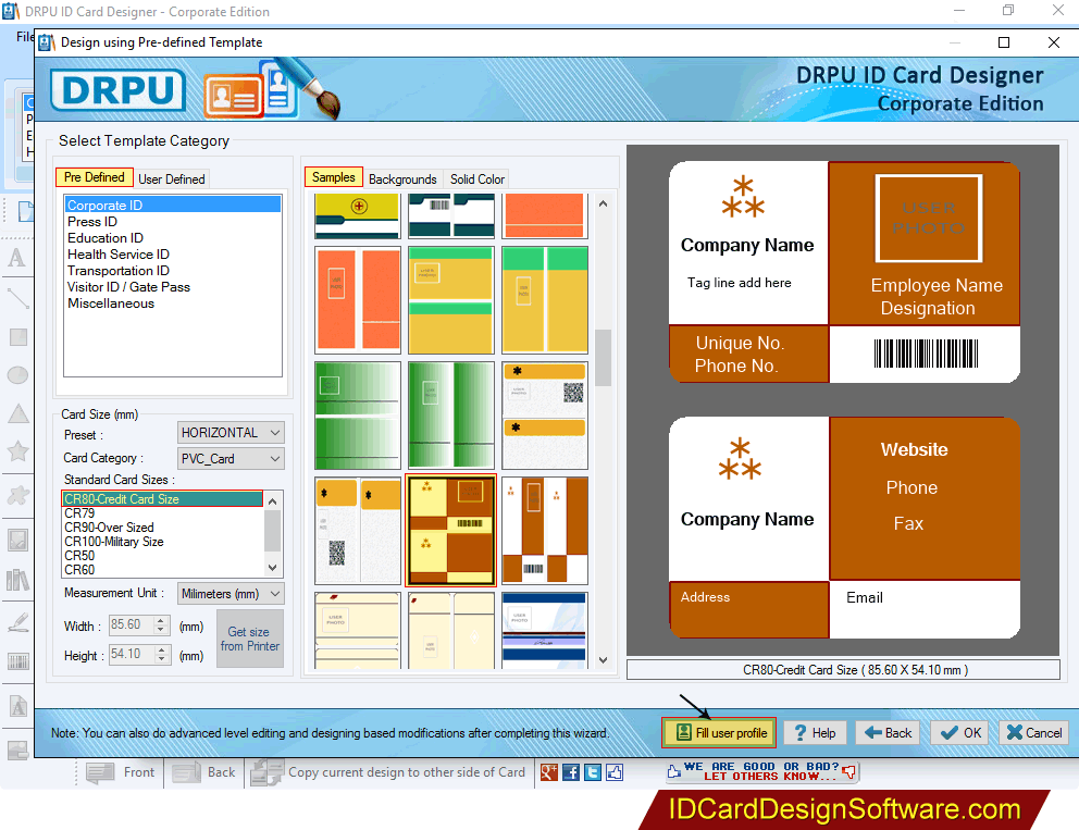 Screenshots for how to create ID cards using ID Cards Maker (Corporate ...