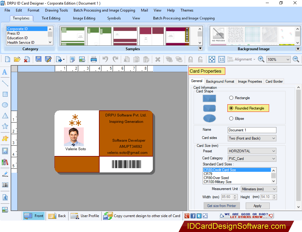 Screenshots for how to create ID cards using ID Cards Maker (Corporate ...