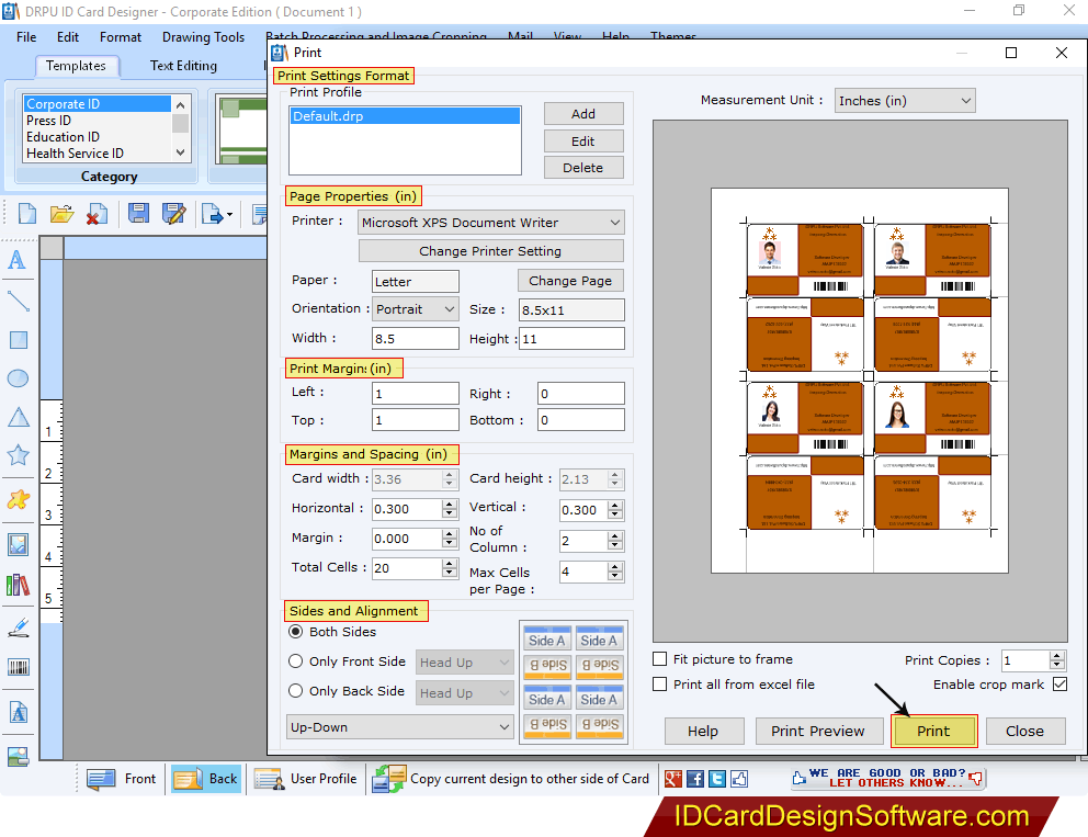 Screenshots for how to create ID cards using ID Cards Maker (Corporate ...