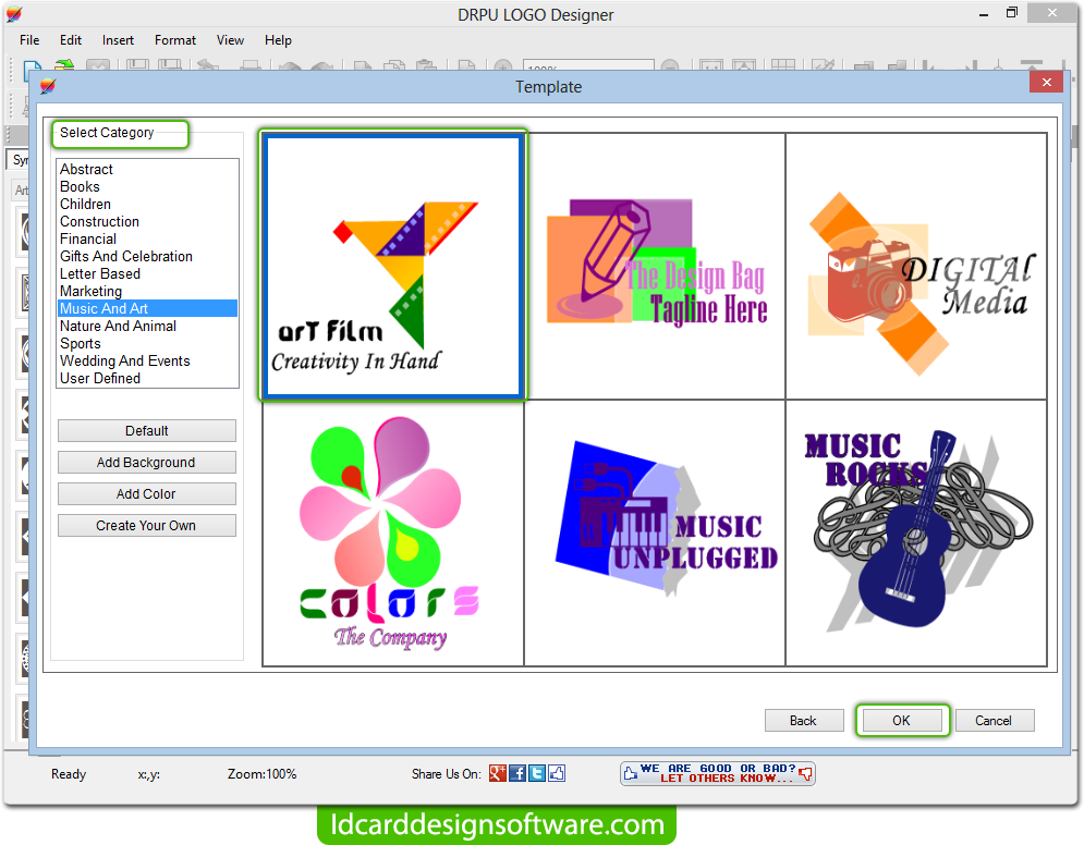 Screenshots for how to create business logos using Logo Card Design ...