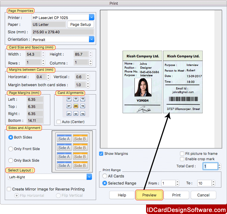 Visitors ID Cards Maker for Mac screenshots to know how to design ...